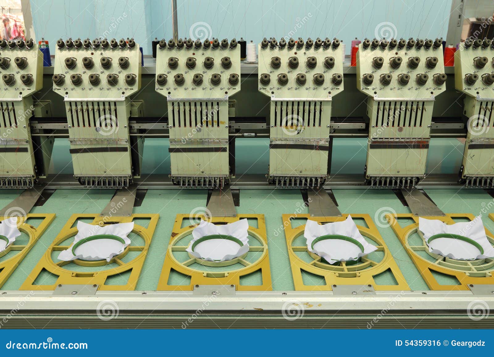Machine embroider stock photo. Image of material, manufacture - 54359316