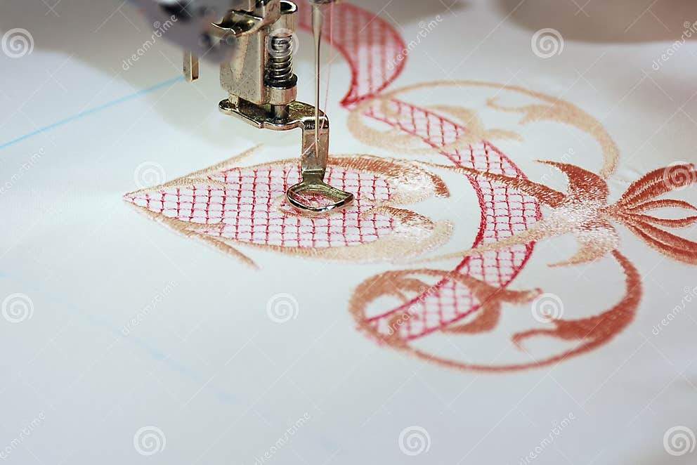 Machine embroidery stock photo. Image of create, pink - 1287474