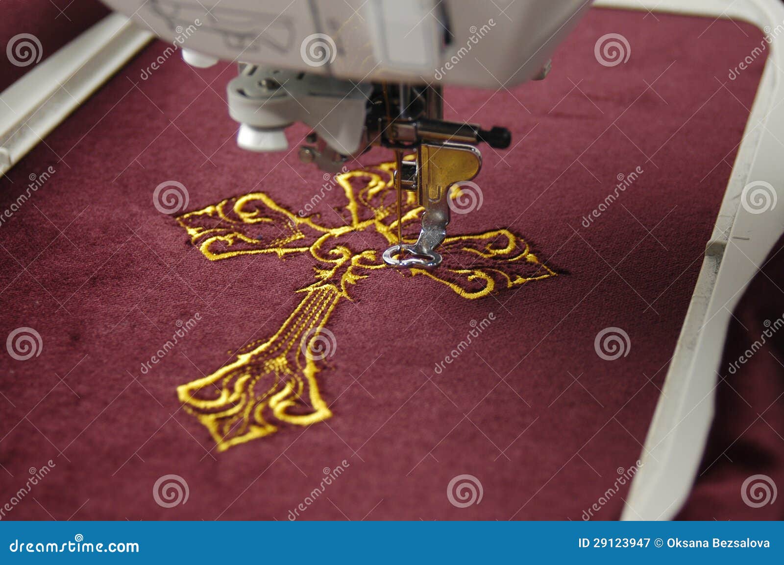 Machine embroidery stock image. Image of golden, thread - 29123947