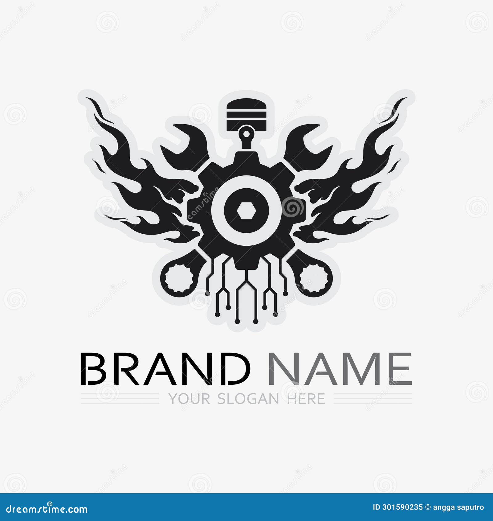 Machine Engine and Heavy Equipment Logos Design Icon Sign Vector ...