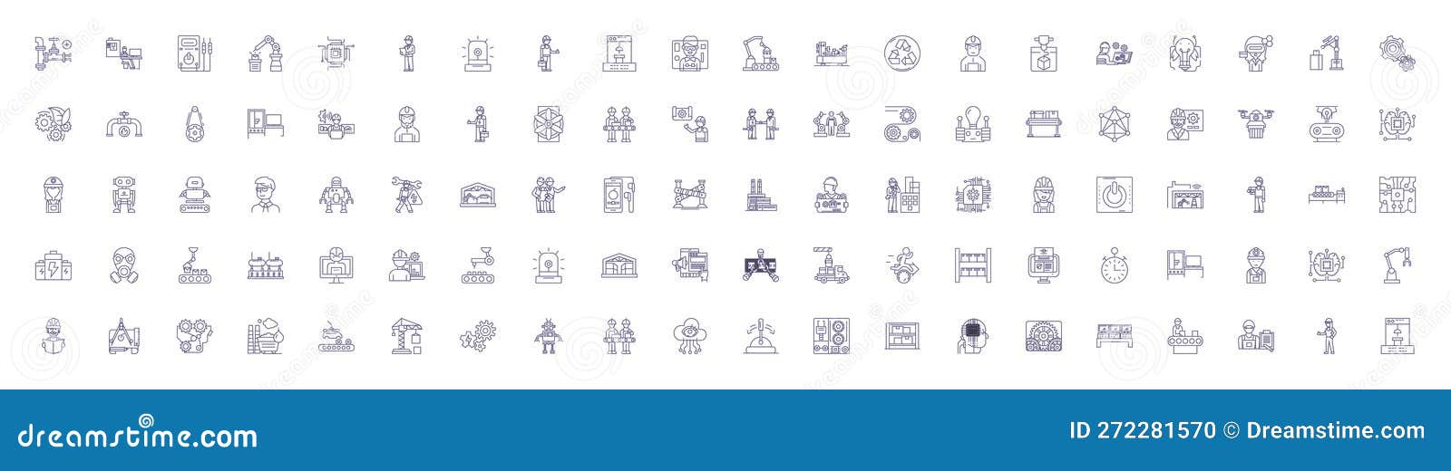Machine Engineering Learning Line Icons Signs Set. Design Collection of ...