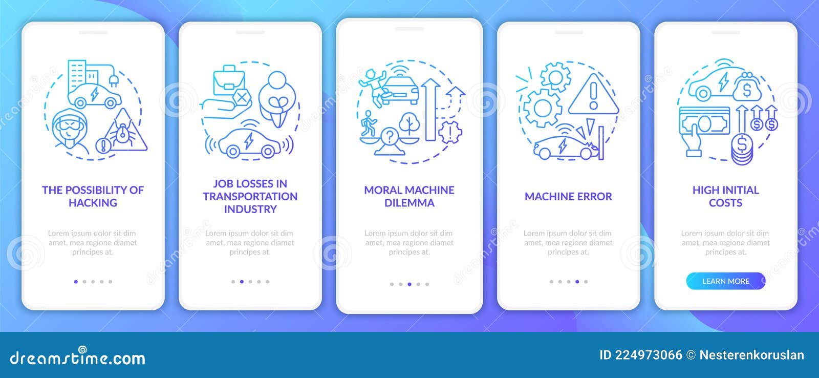 Machine Errors Onboarding Mobile App Page Screen. Stock Vector ...