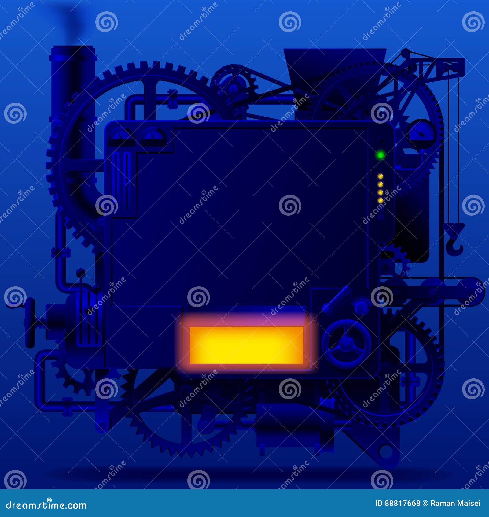 Machine Fantastique Complexe Bleue Illustration de Vecteur ...