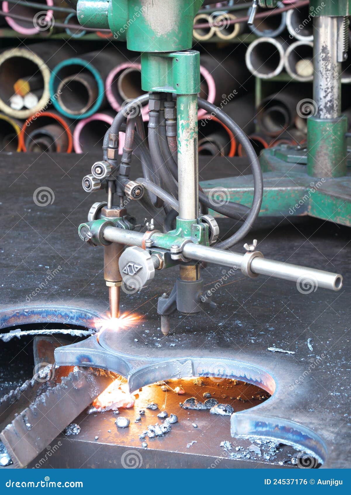 Machine fire cut stock photo. Image of automation, manufacturing - 24537176
