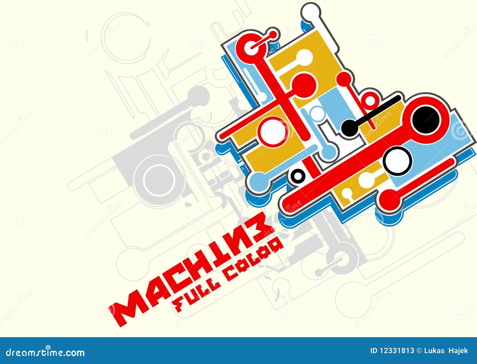Machine full color stock vector. Illustration of backgroud - 12331813