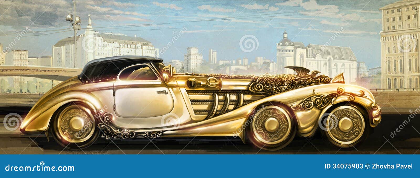 Machine futuriste d'or. illustration stock. Illustration du exclusif ...