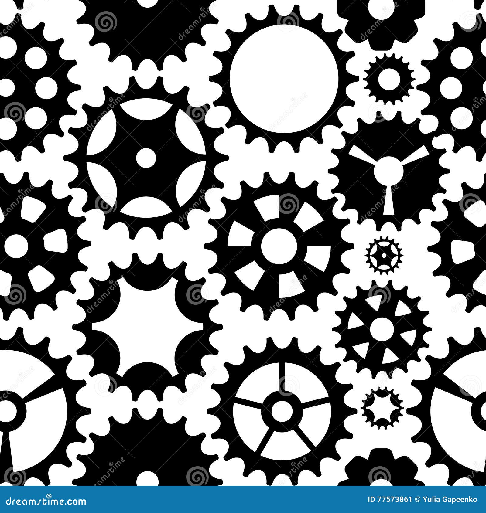 Machine Gear Wheel Cogwheel Seamless Pattern Background. Vector Stock ...