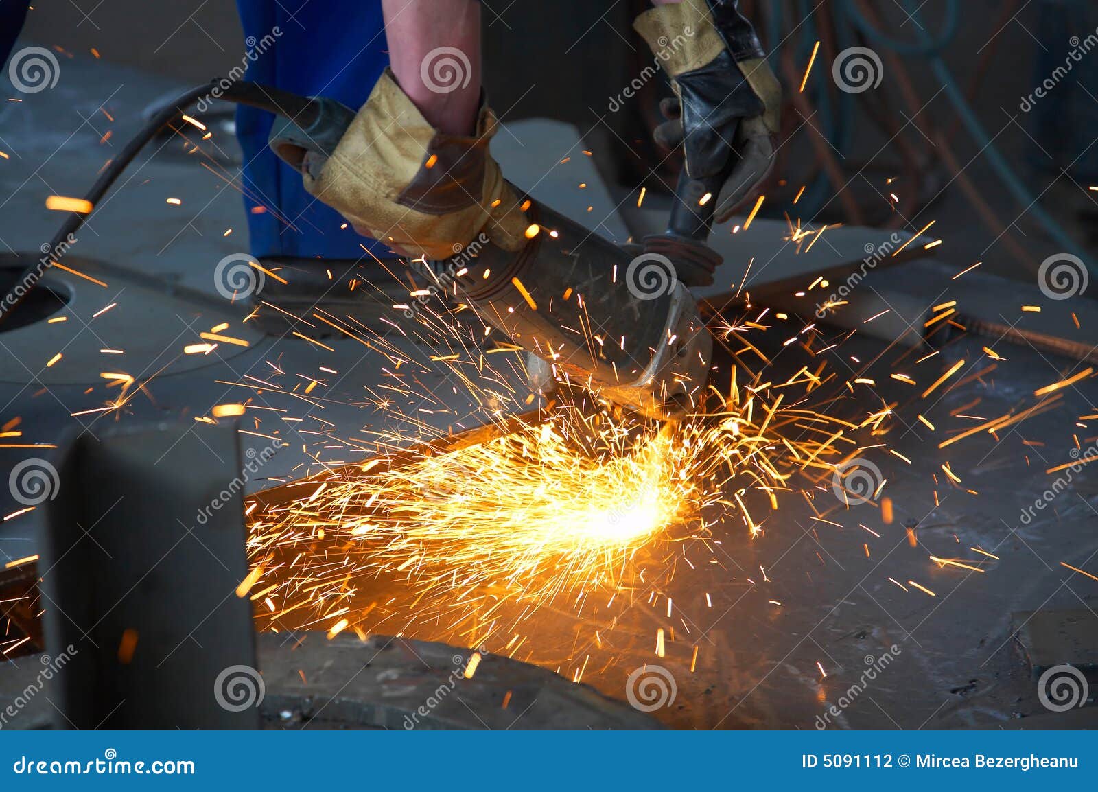 Machine for Grinding Metal and Sparks Stock Photo - Image of making ...