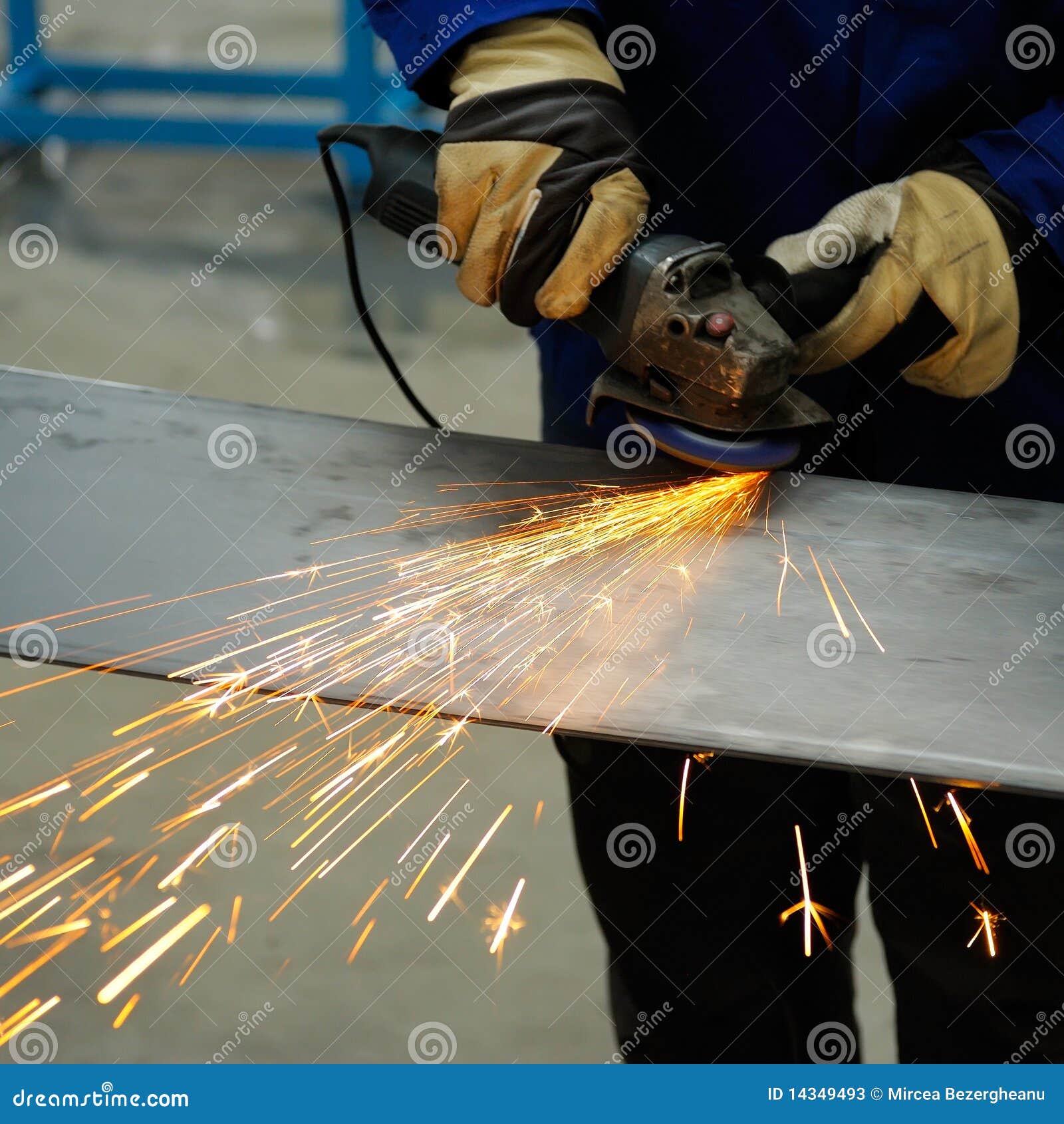 Machine for grinding steel stock image. Image of sparks - 14349493