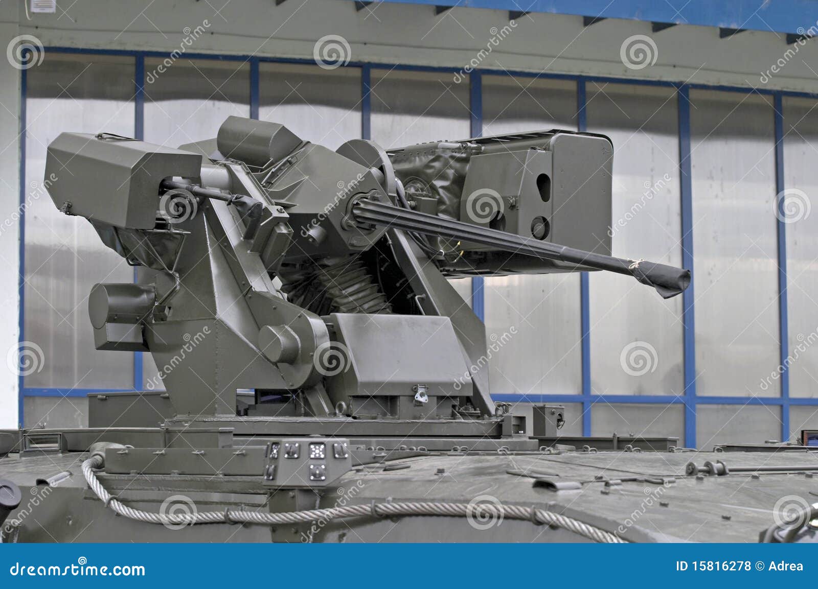 Antiaircraft Machine Gun Mounted on a Tank Stock Photo - Image of armed ...