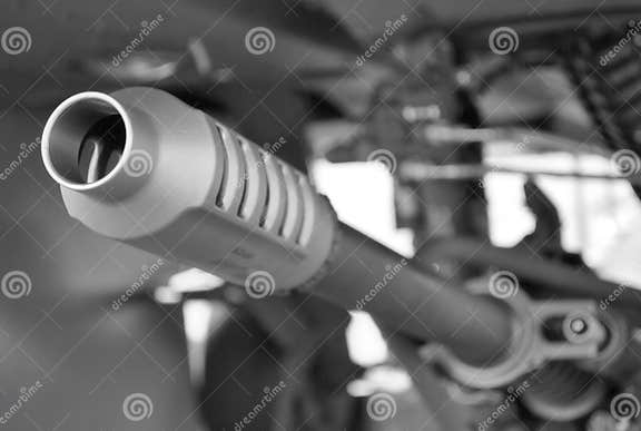 Machine Gun Chain Gun Mounted on the Underside of a Combat Helicopter ...