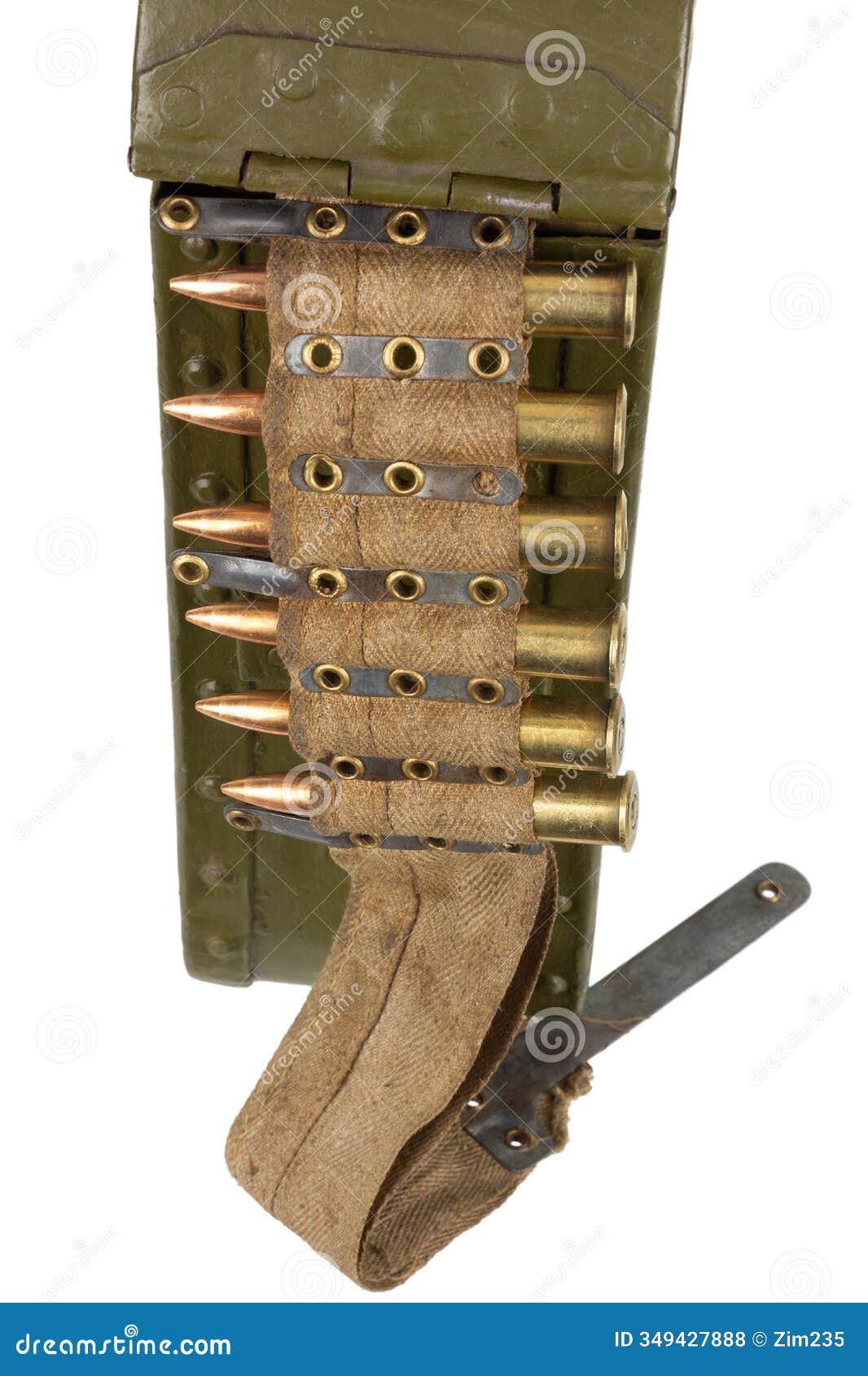 Machine Gun Ammo Belt with Ammunition Stock Illustration - Illustration ...