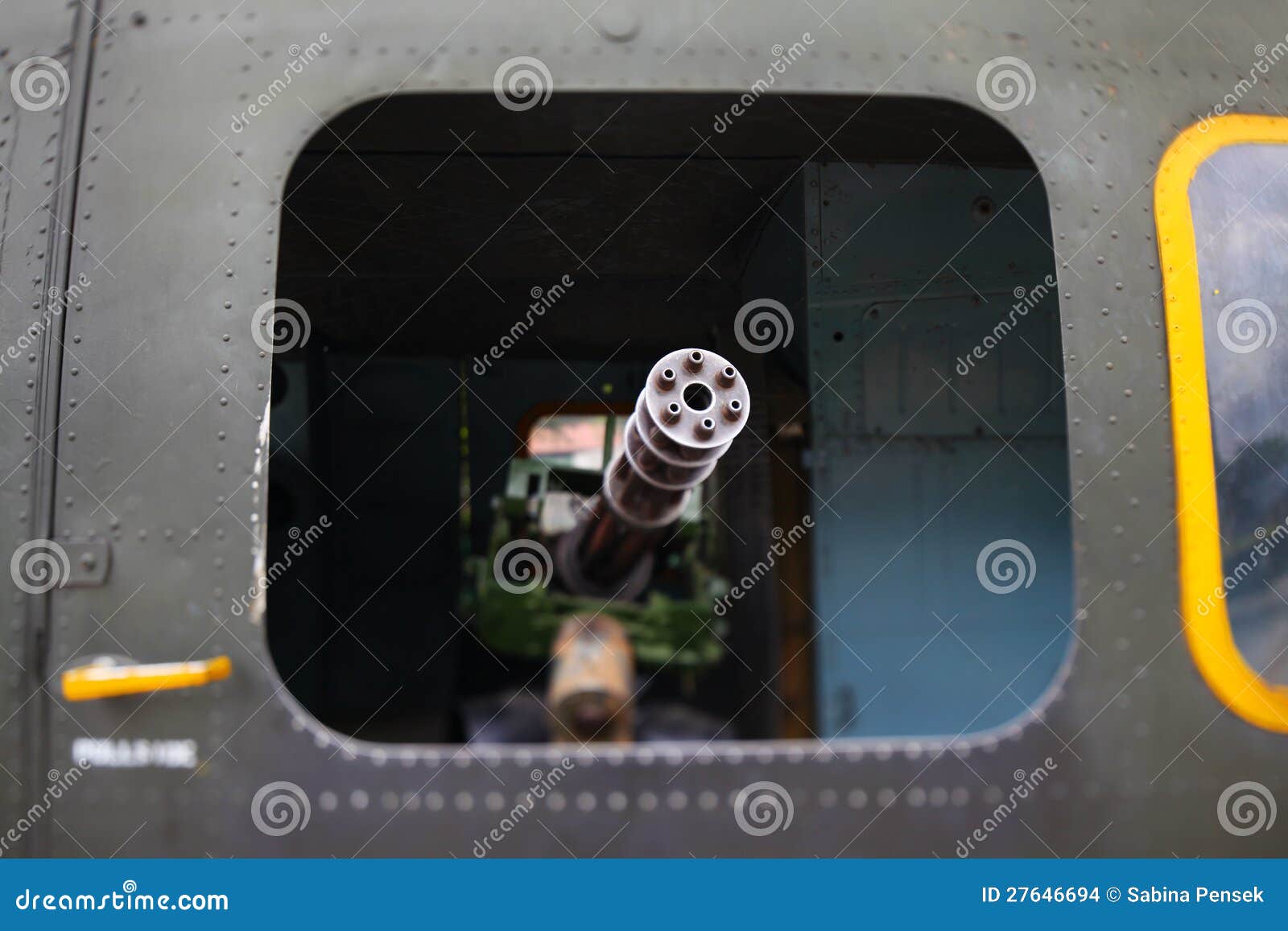 Machine Gun in the Army Helicopter Stock Photo - Image of nozzle, navy ...