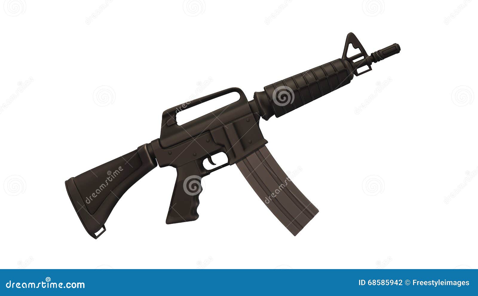 Machine Gun, Assault Rifle Isolated on White, Side View Stock ...