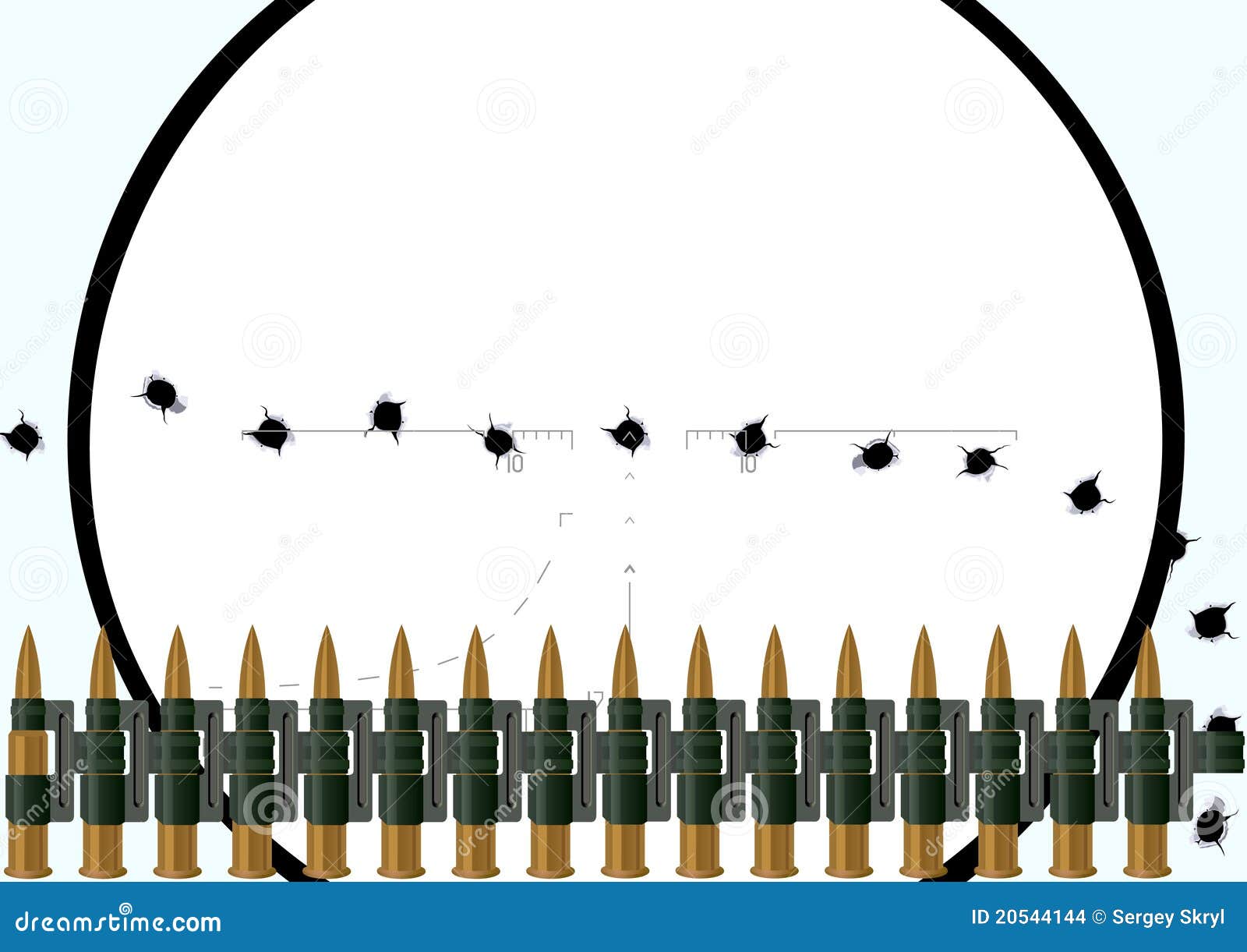 Machine-gun belt stock vector. Illustration of queue - 20544144