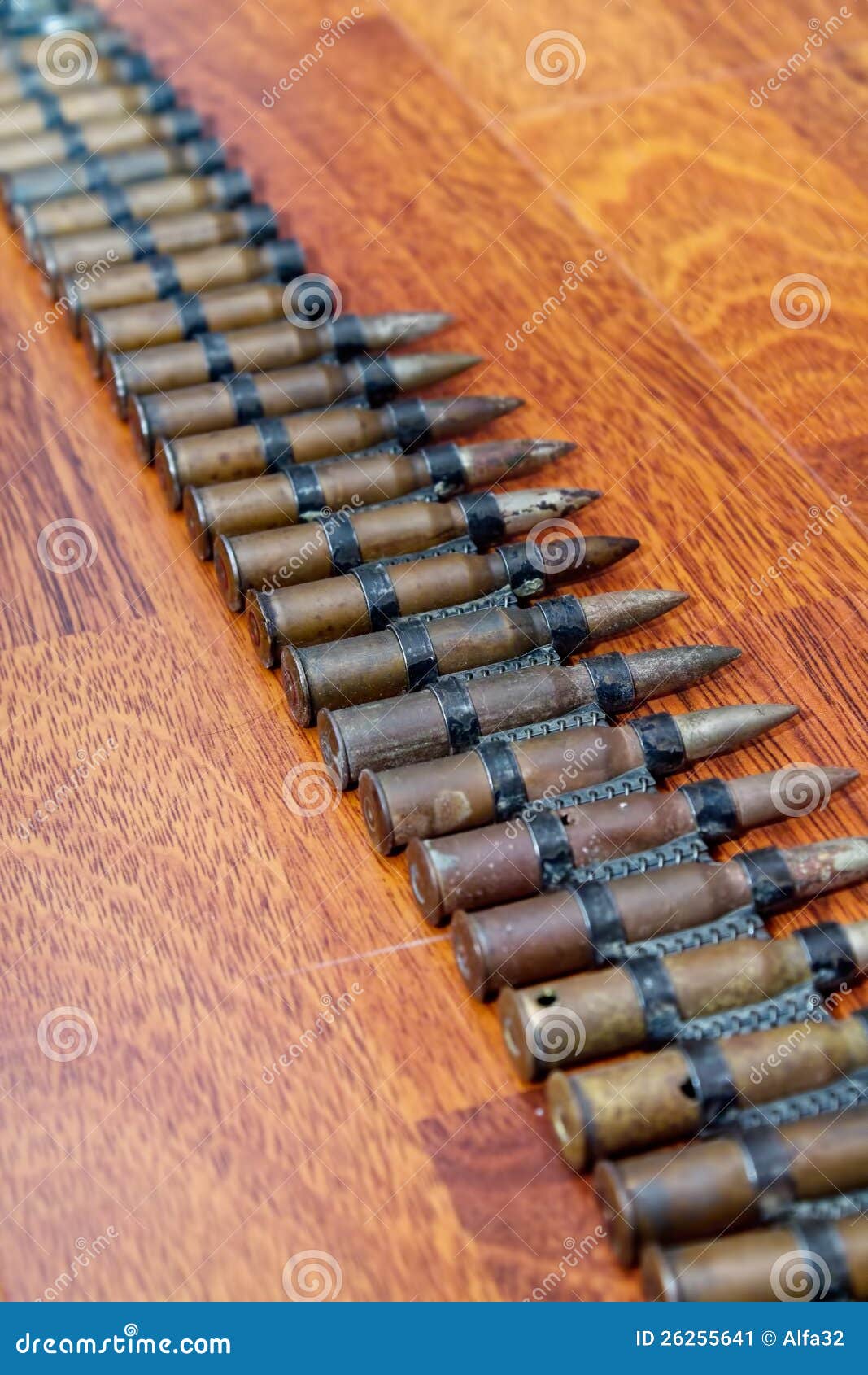 Machine-gun Belt with Cartridges Stock Image - Image of brown ...