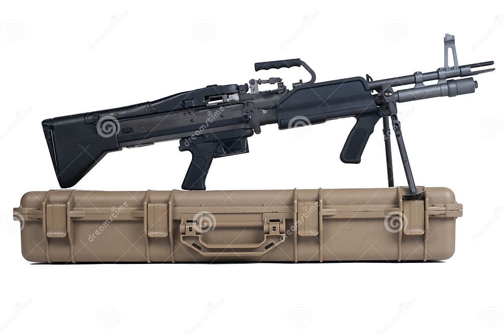 Machine Gun Box Soft Secure Storage Case Isolated Stock Photo - Image ...