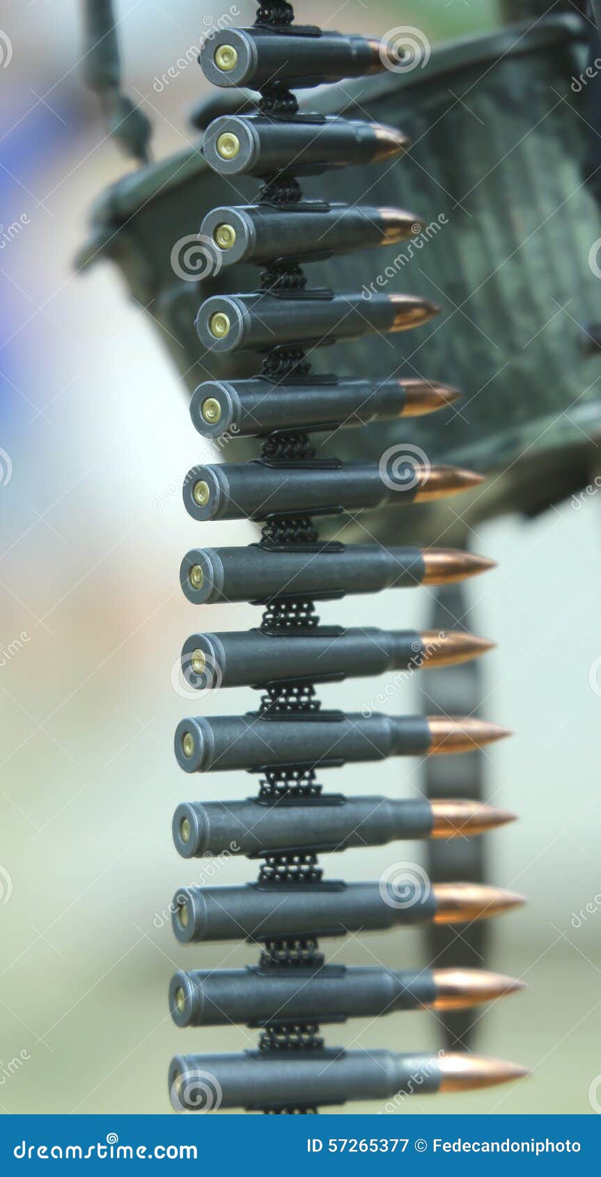 Machine Gun Bullets Ready To Be Fired Stock Image - Image of bullets ...
