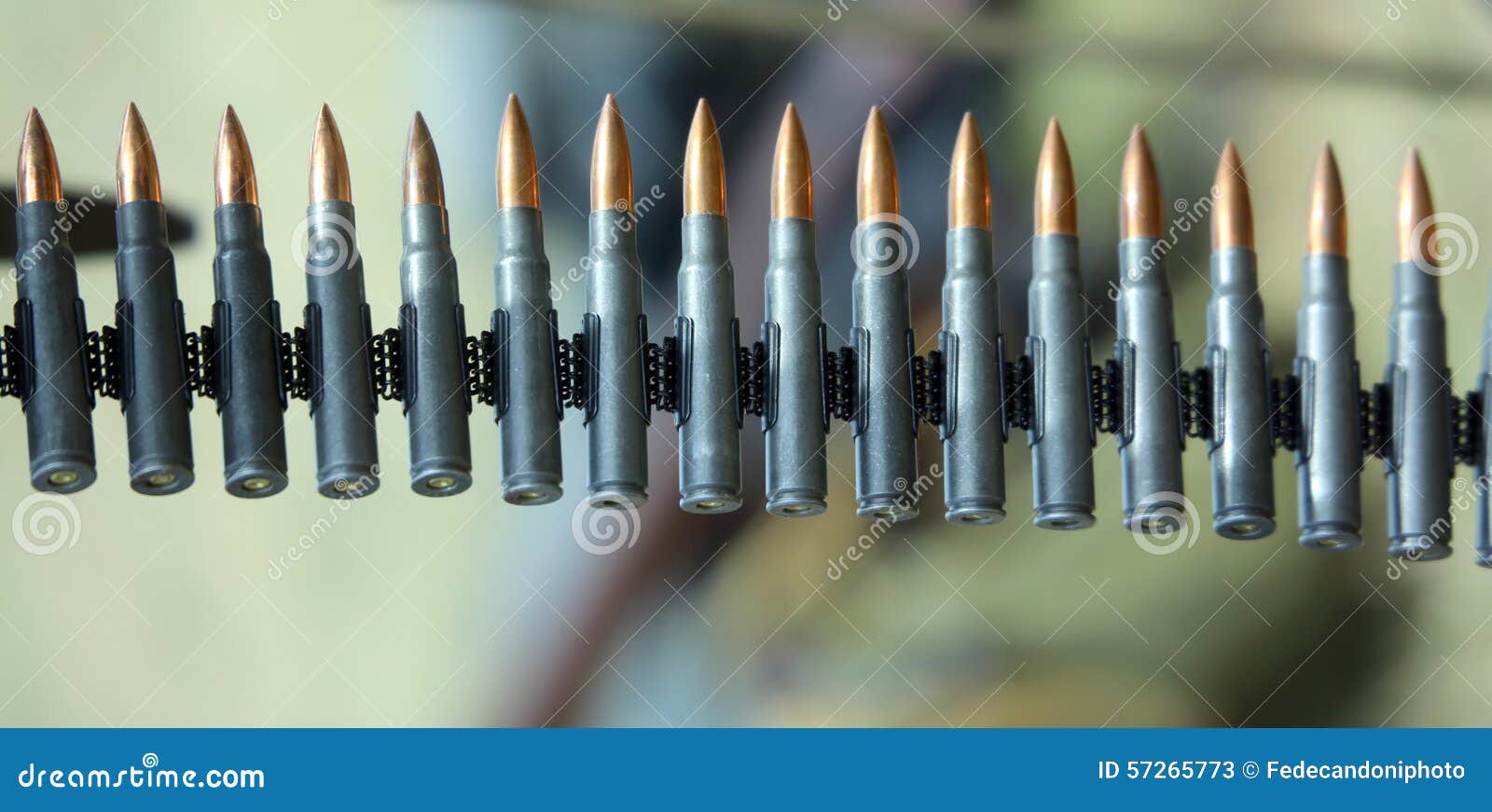 Machine Gun Bullets Ready To Be Fired during the War Exercise Stock ...