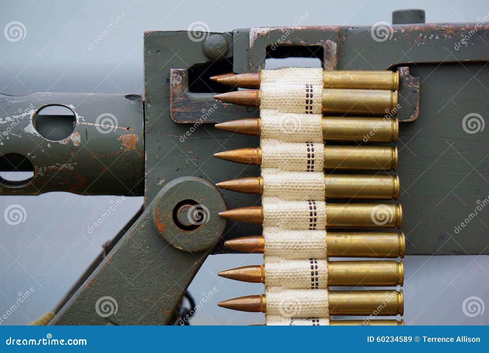 Old American Machine Gun. Vintage Automatic Weapon. Armament Of The ...
