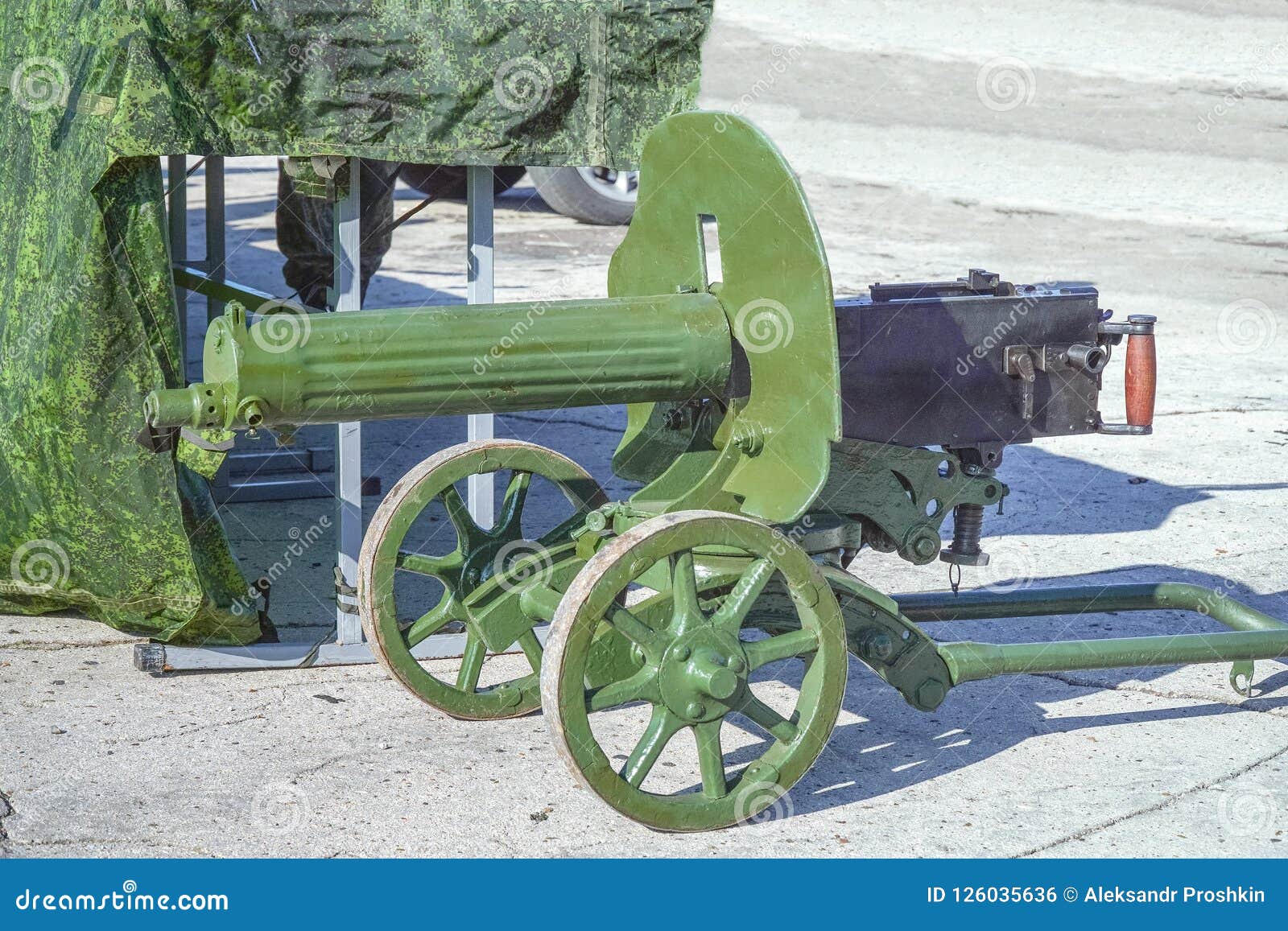 Old Green Maxim Machine Gun Isolated On White Background Royalty-Free ...
