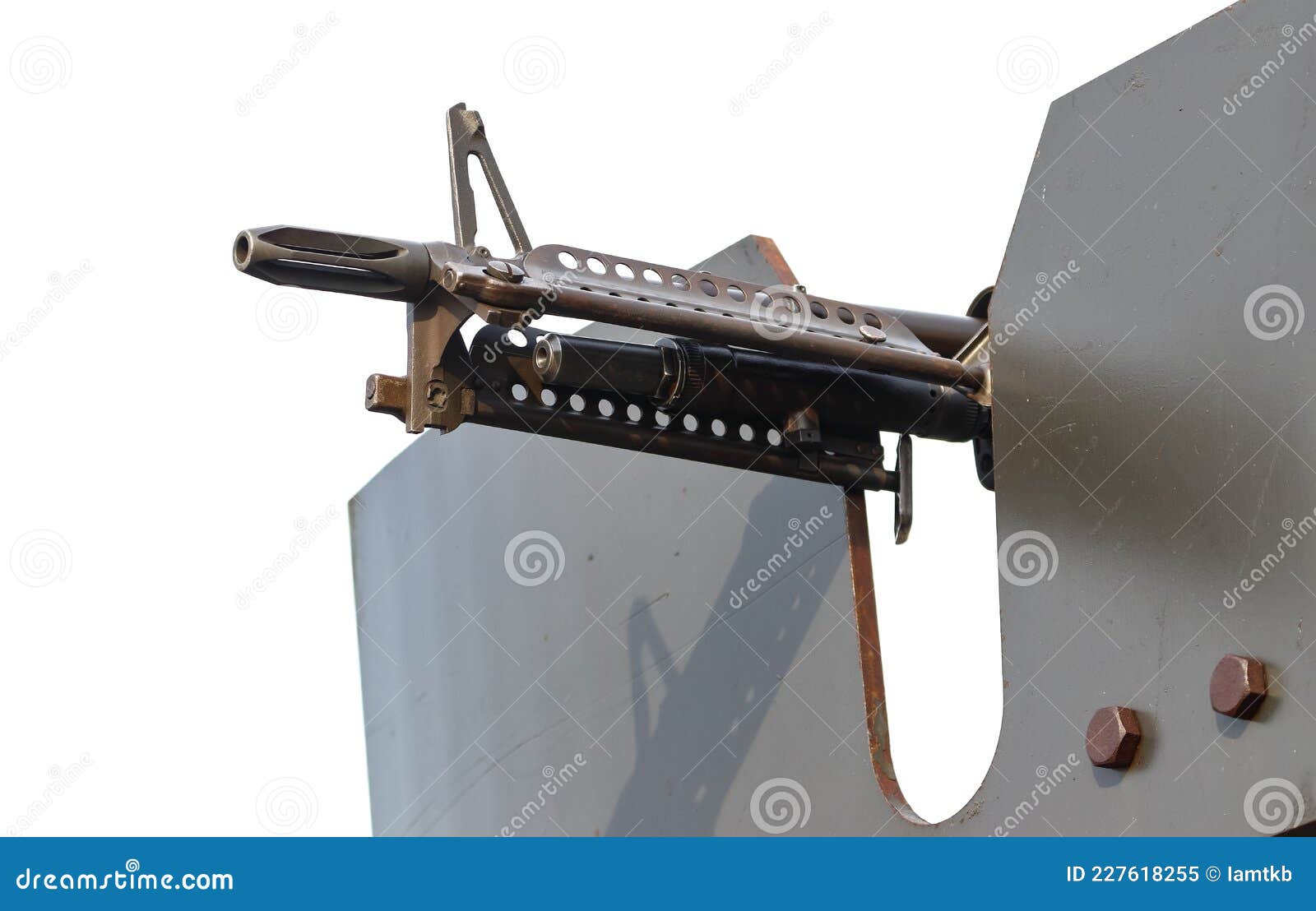 Machine Gun with Gun Shield Stock Image - Image of equipment, army ...
