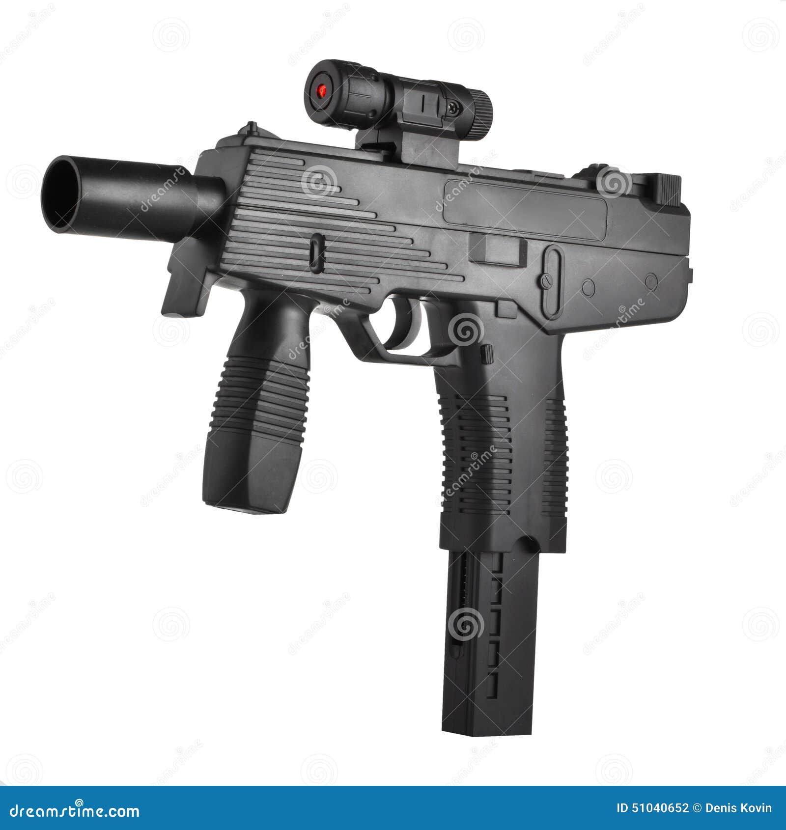 Machine Gun with Laser Sight Stock Photo - Image of laser, magazine ...