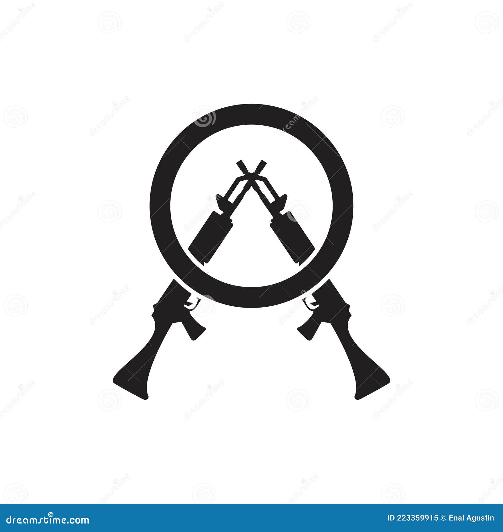 Machine Gun Logo Design Template Stock Vector - Illustration of icon ...