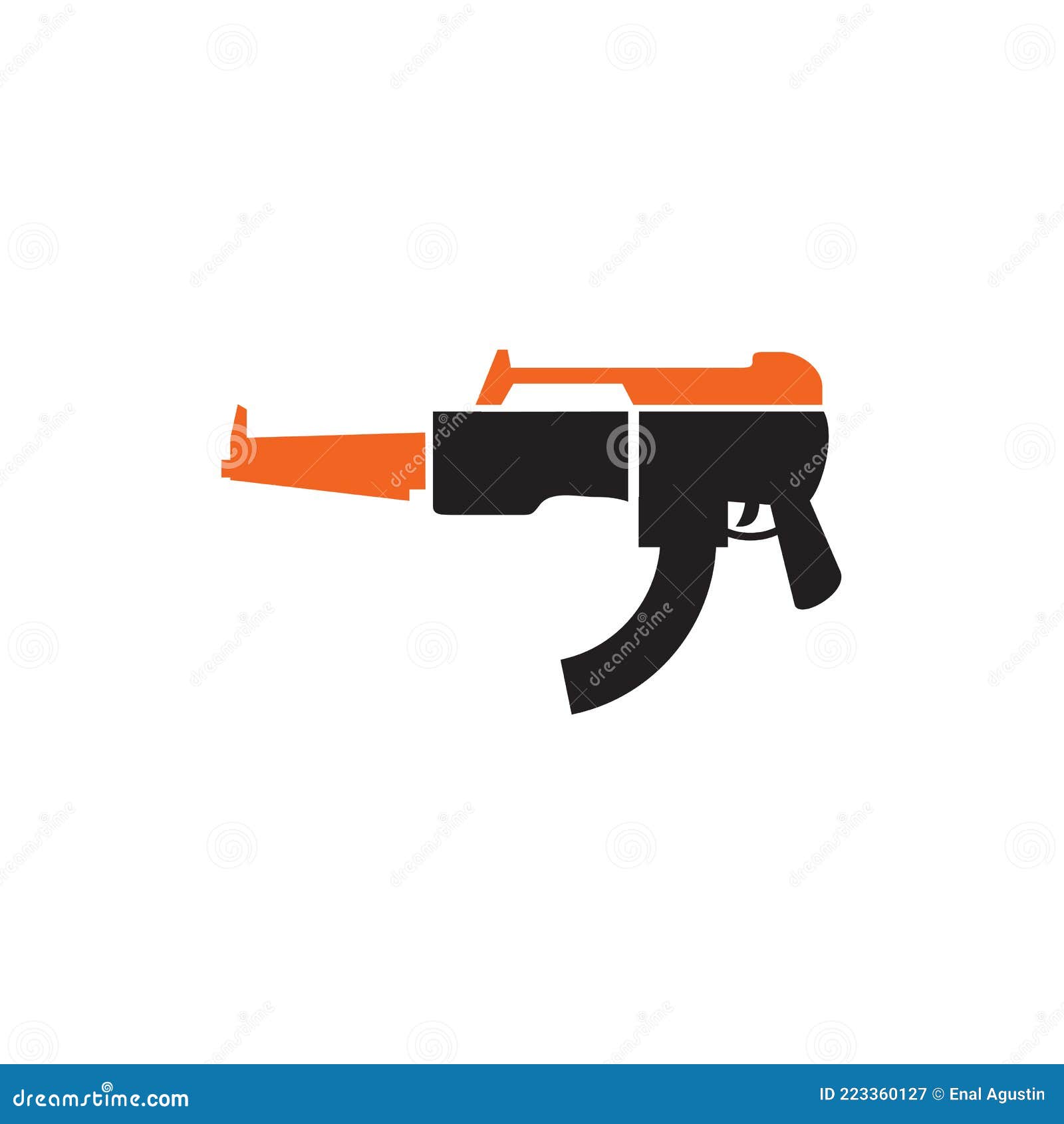 Machine Gun Logo Design Template Stock Vector - Illustration of arms ...