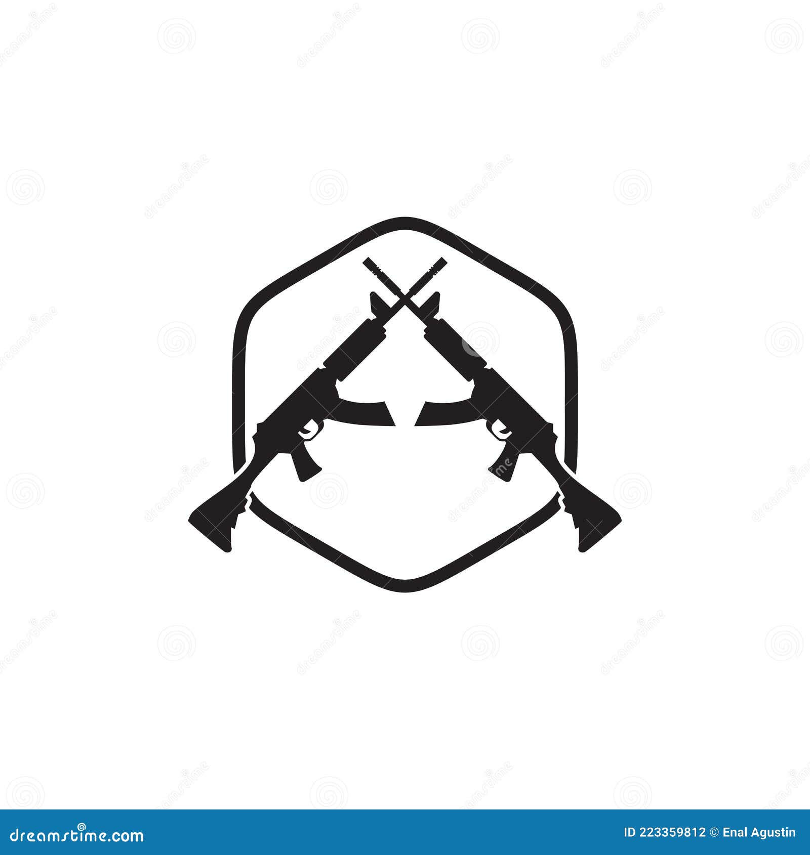 Machine Gun Logo Design Template Stock Vector - Illustration of force ...