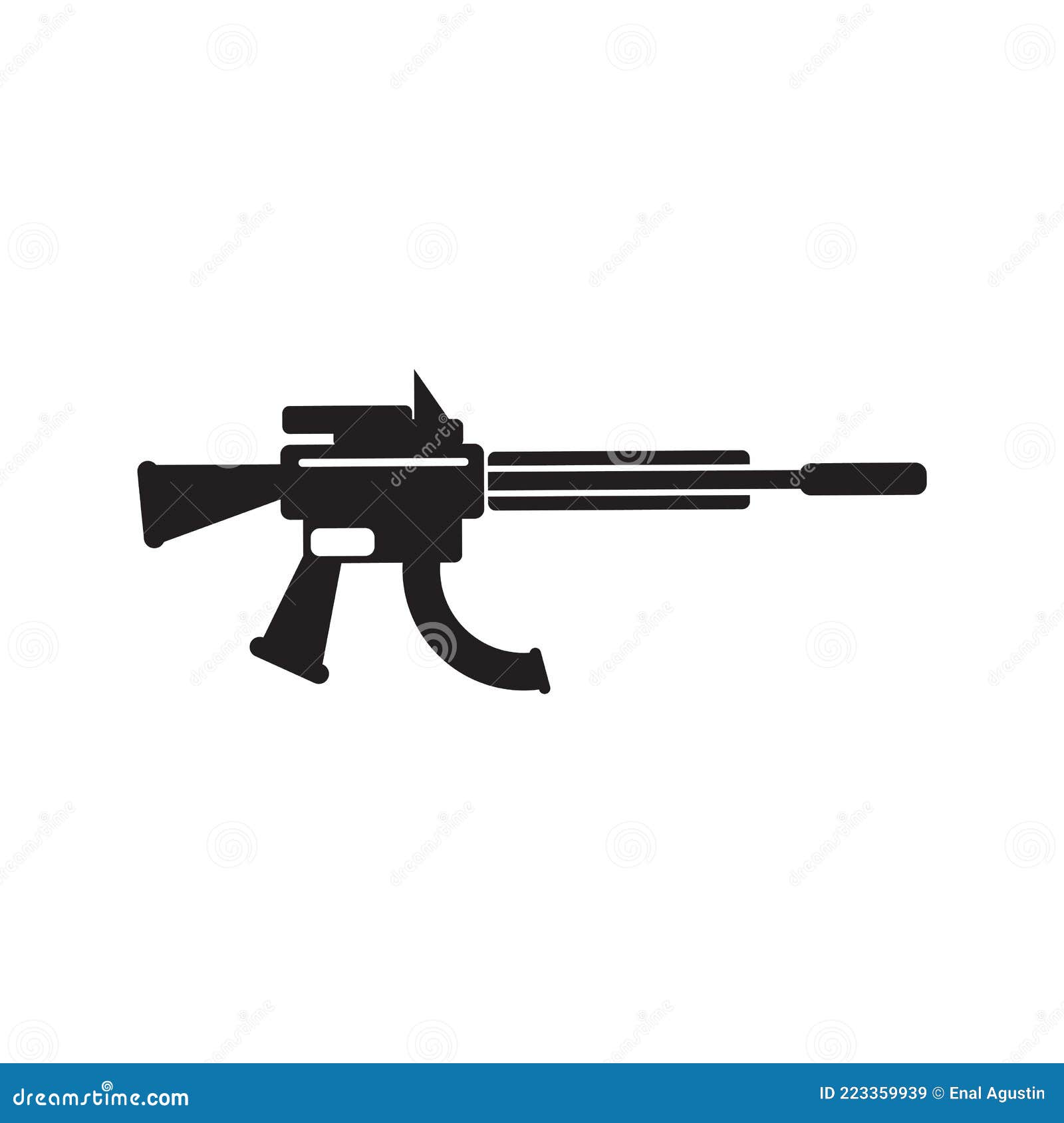 Machine Gun Logo Design Template Stock Vector - Illustration of design ...