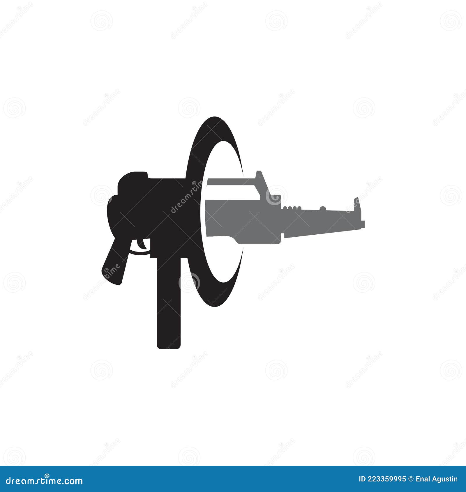 Machine Gun Logo Design Template Stock Vector - Illustration of army ...