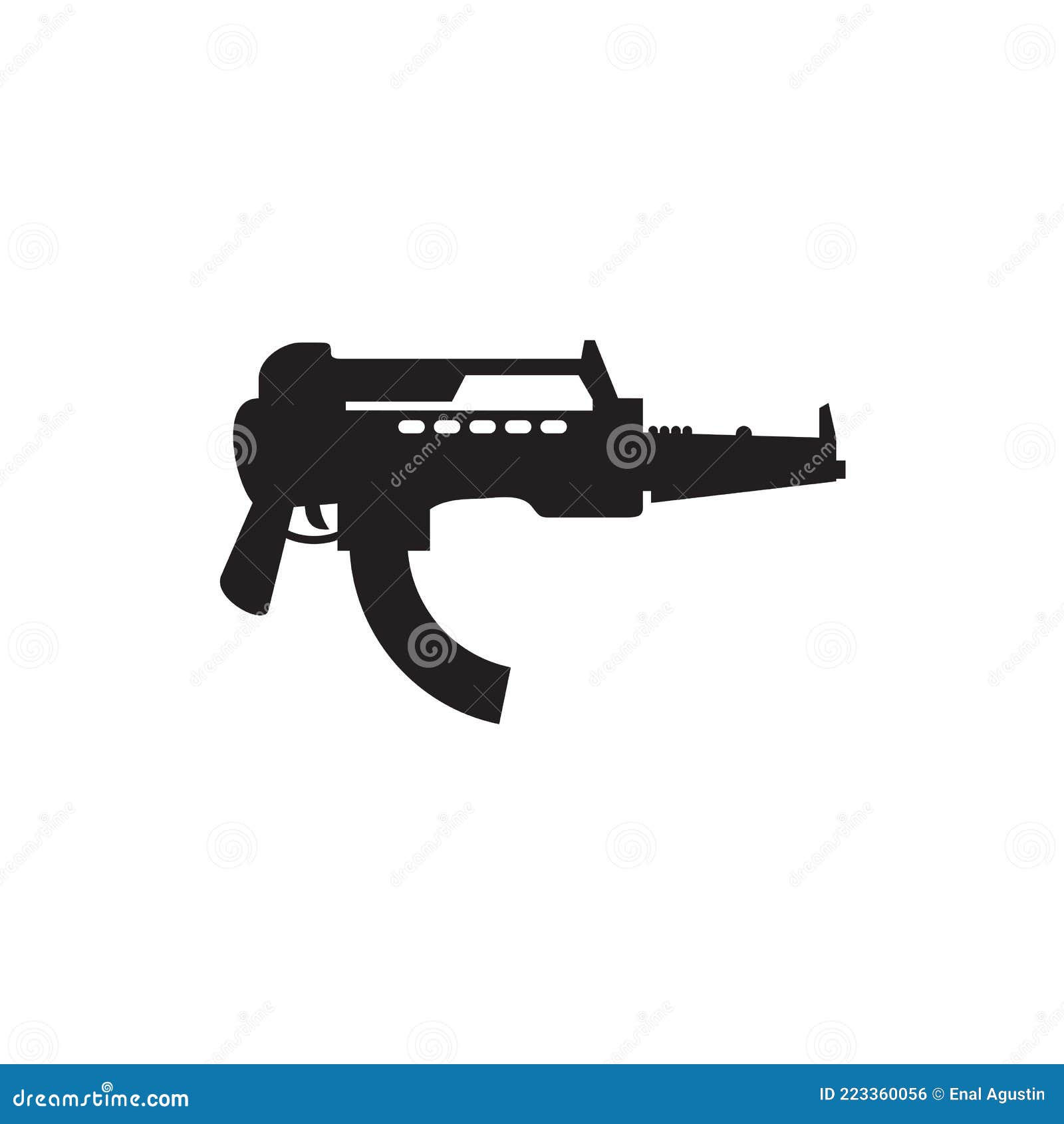 Machine Gun Logo Design Template Stock Vector - Illustration of marines ...