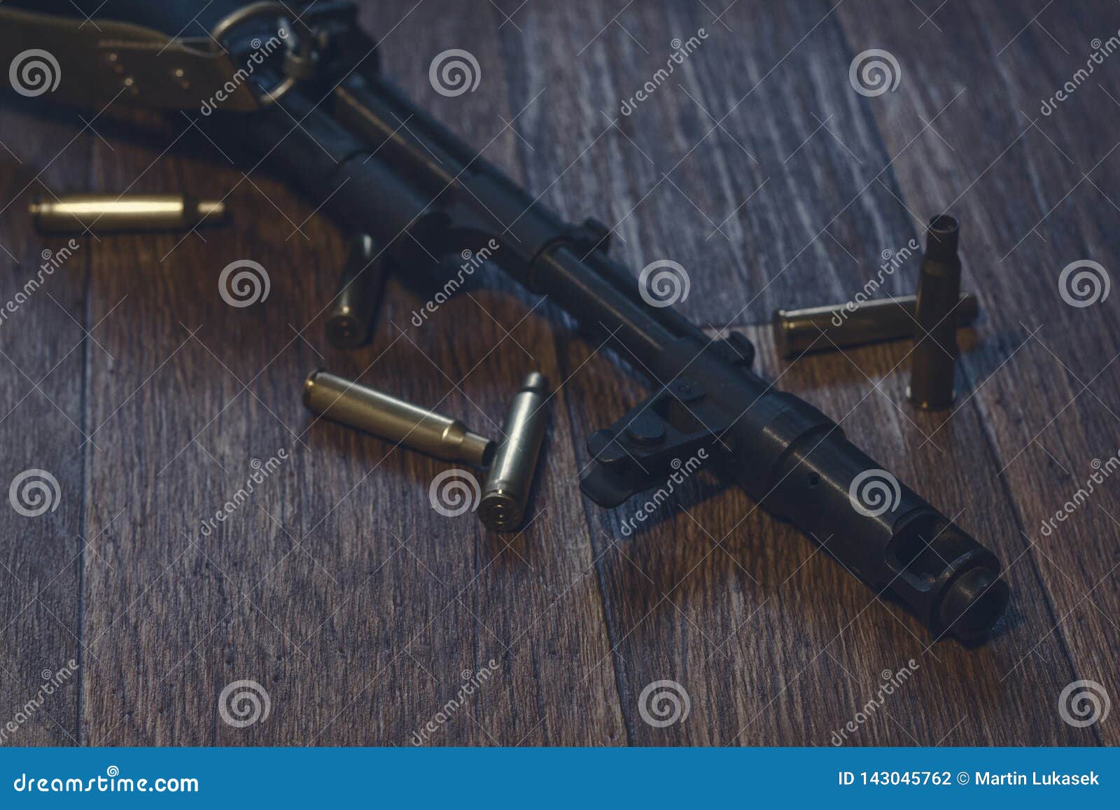 Machine Gun Lying on the Ground with Shells Stock Photo - Image of dead ...