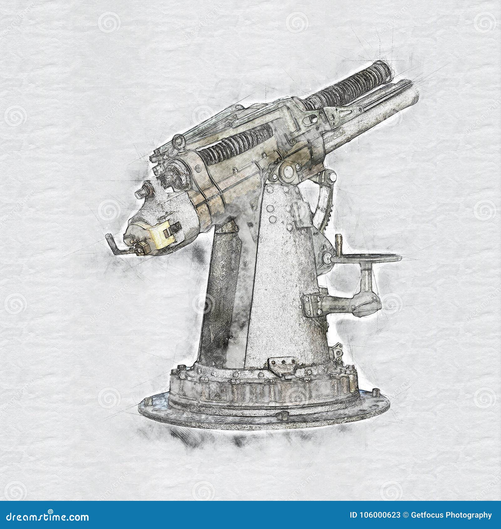Machine gun stock illustration. Illustration of danger - 106000623
