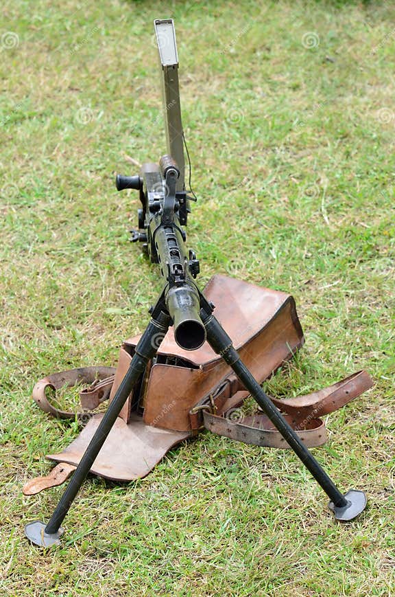 Machine Gun Pointing To Camera Stock Image - Image of military, guns ...