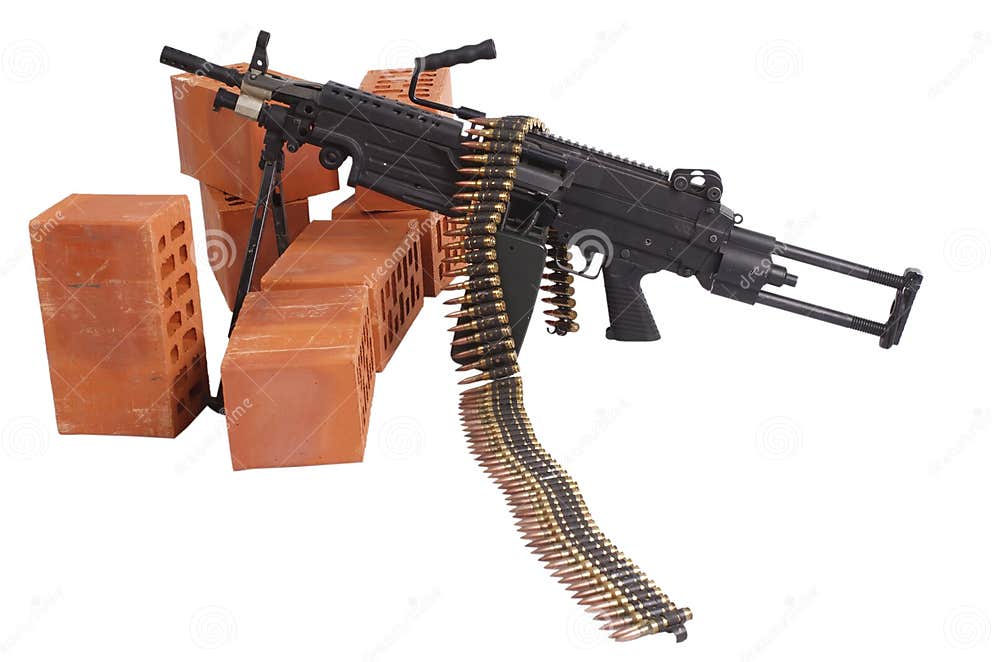 Machine gun on position stock image. Image of caliber - 112434605