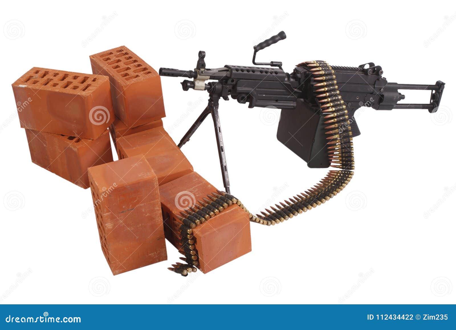 Machine gun on position stock photo. Image of dangerous - 112434422