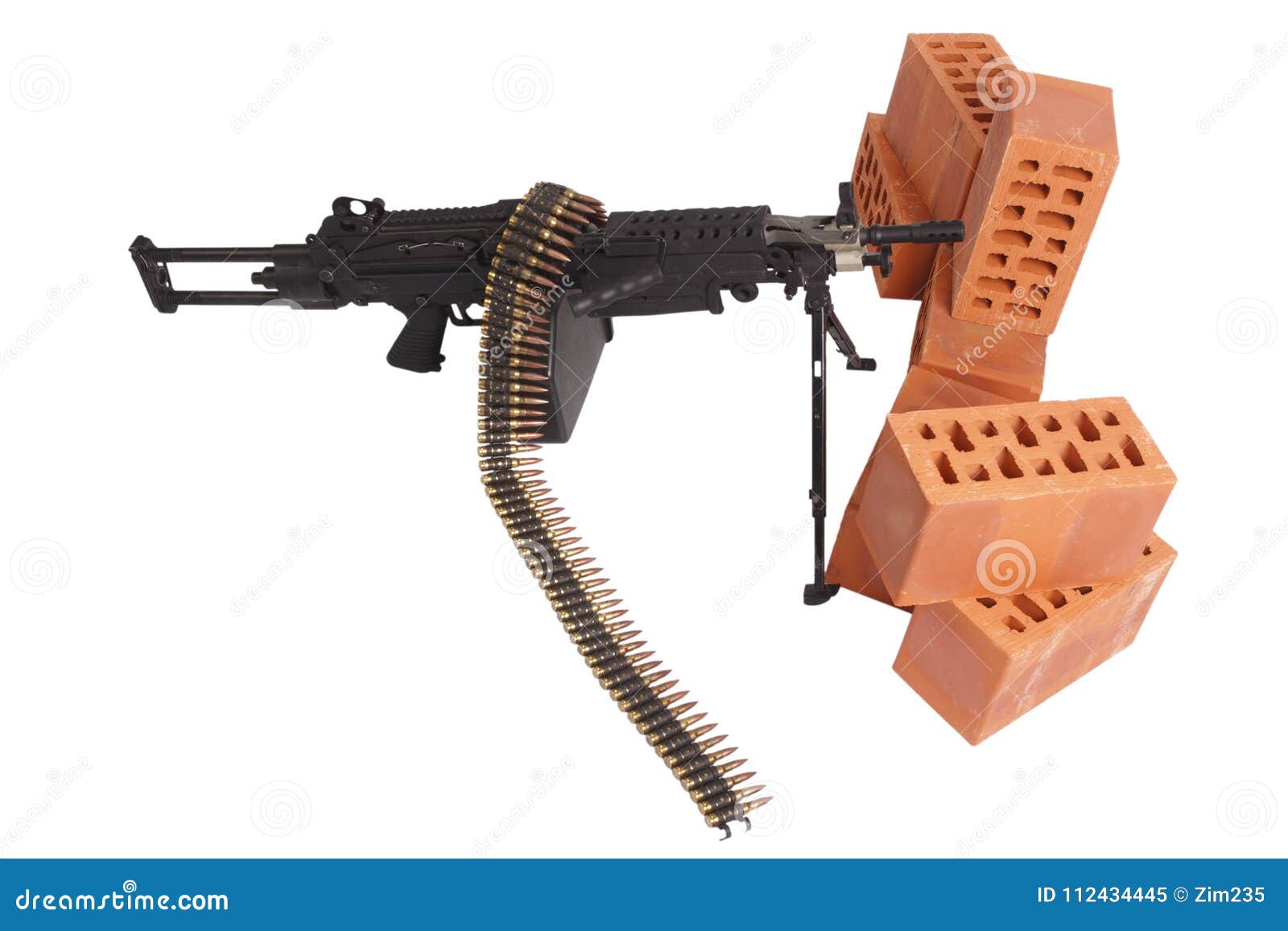 Machine gun on position stock image. Image of minimy - 112434445