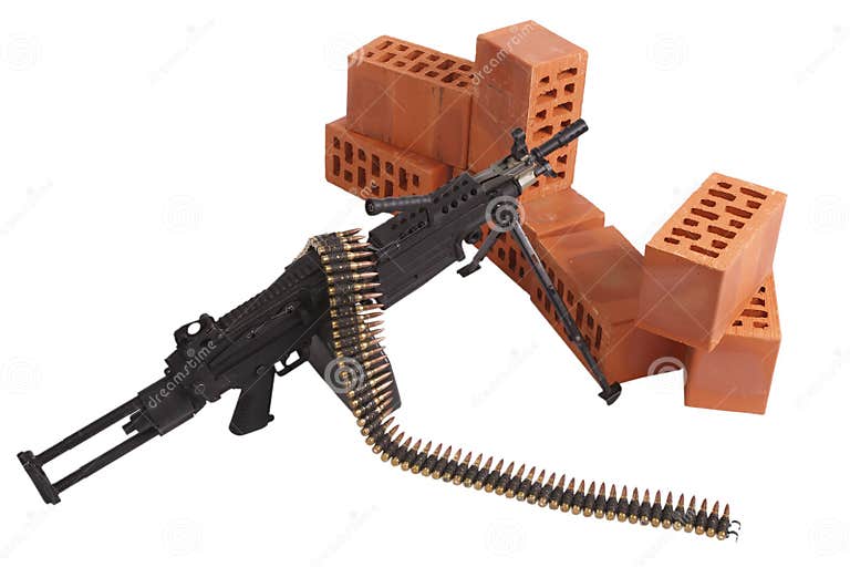 Machine gun on position stock photo. Image of machine - 112434540