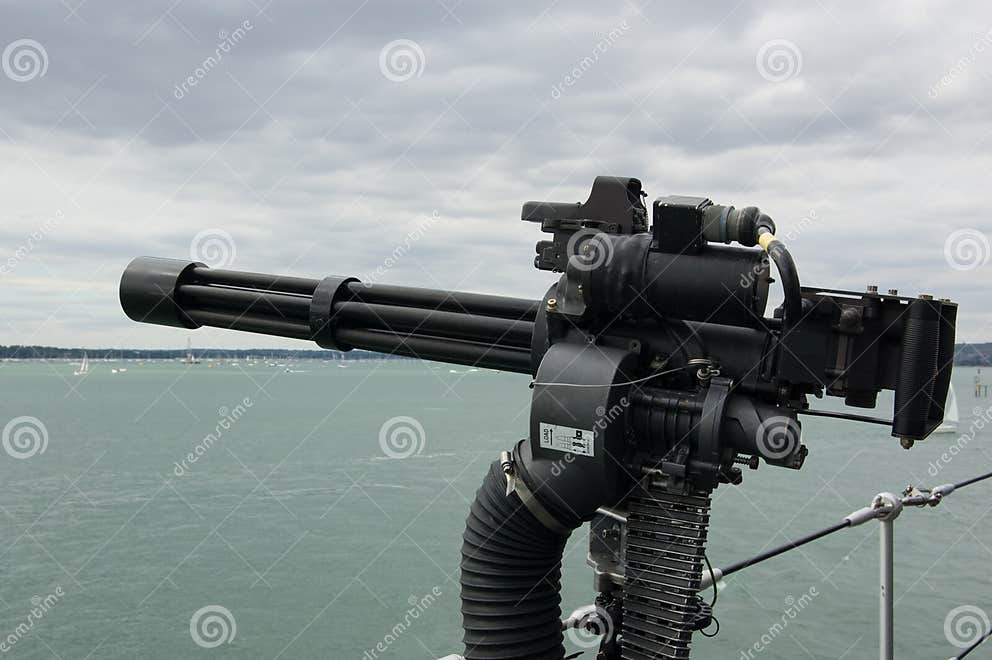 Machine gun on ship stock photo. Image of royal, weapon - 15505872