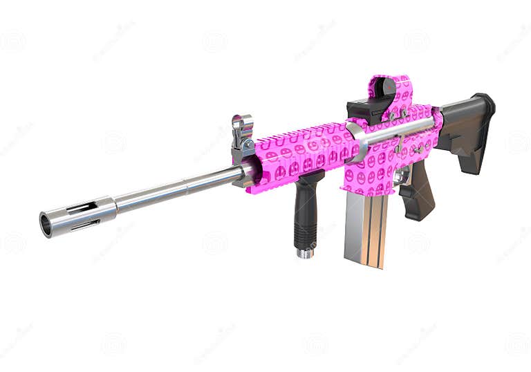 Machine Gun with Smiley Faces Texture Stock Illustration - Illustration ...