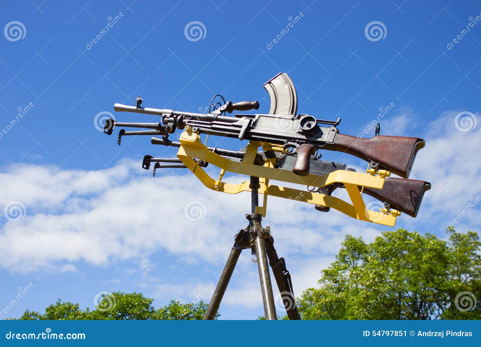 Machine Gun on a Stand Against the Sky Stock Image - Image of sight ...