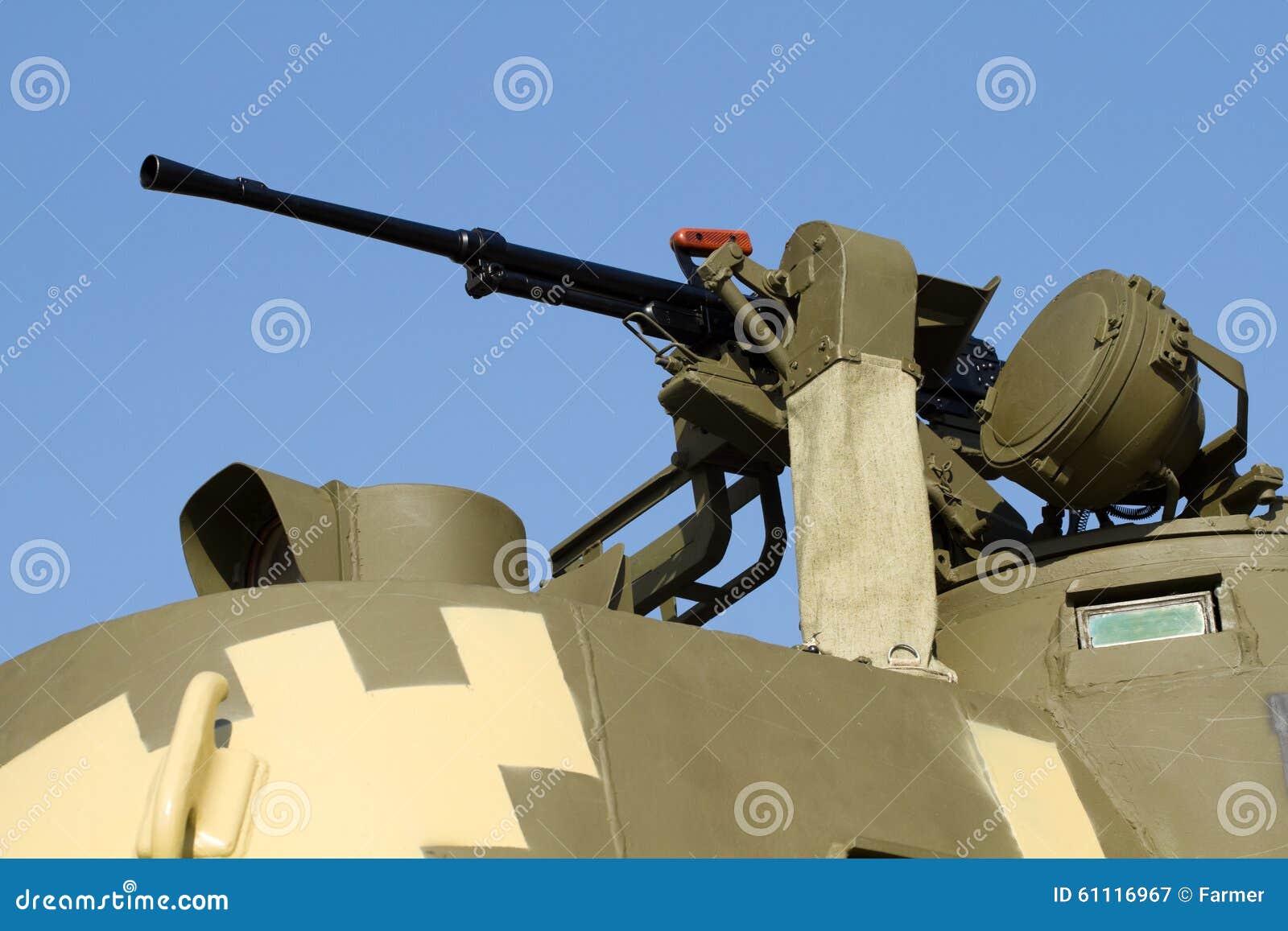 Machine gun on the tank stock image. Image of mission - 61116967