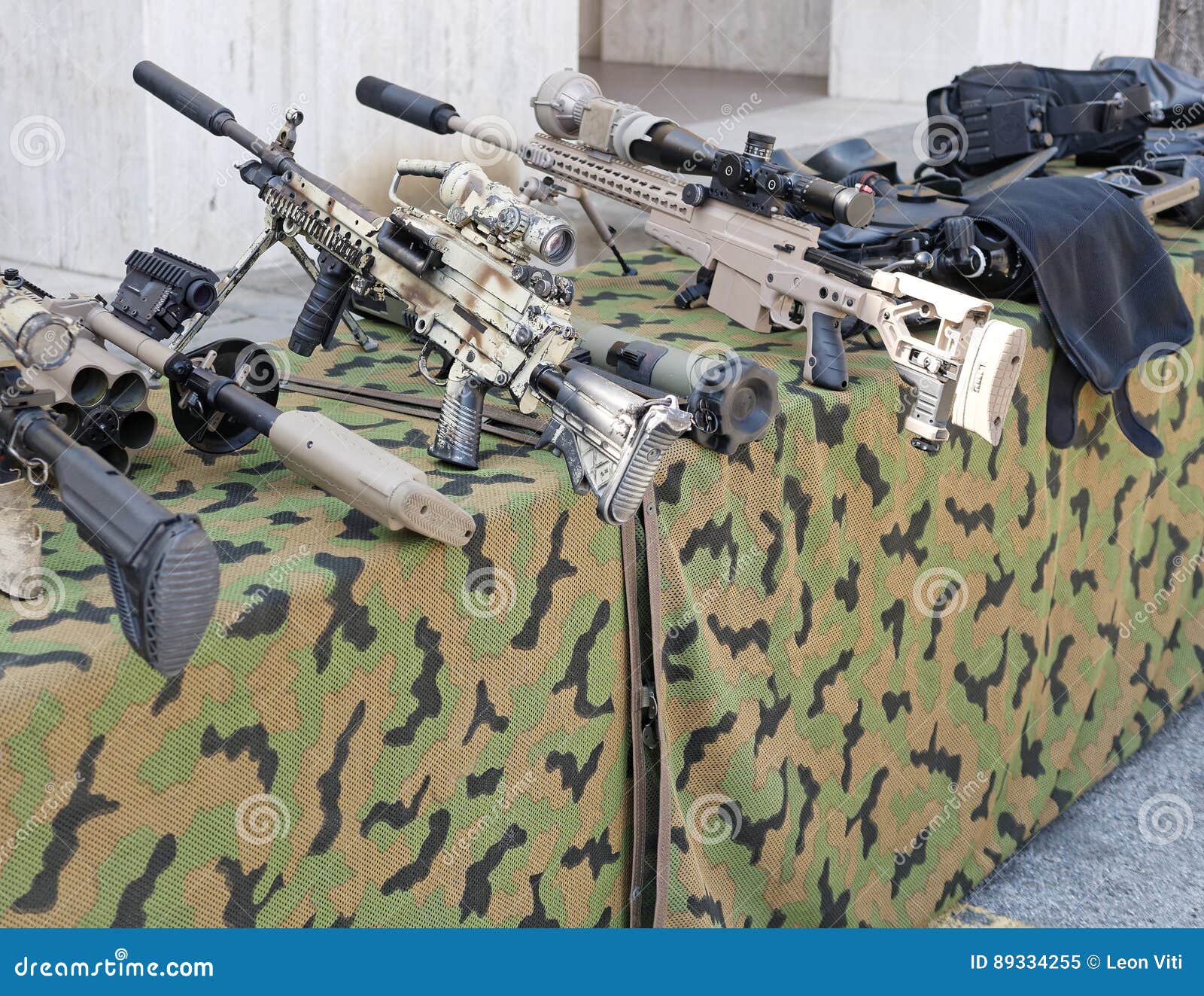 Machine Gun on the Tripod and Optical Sight Stock Image - Image of ...