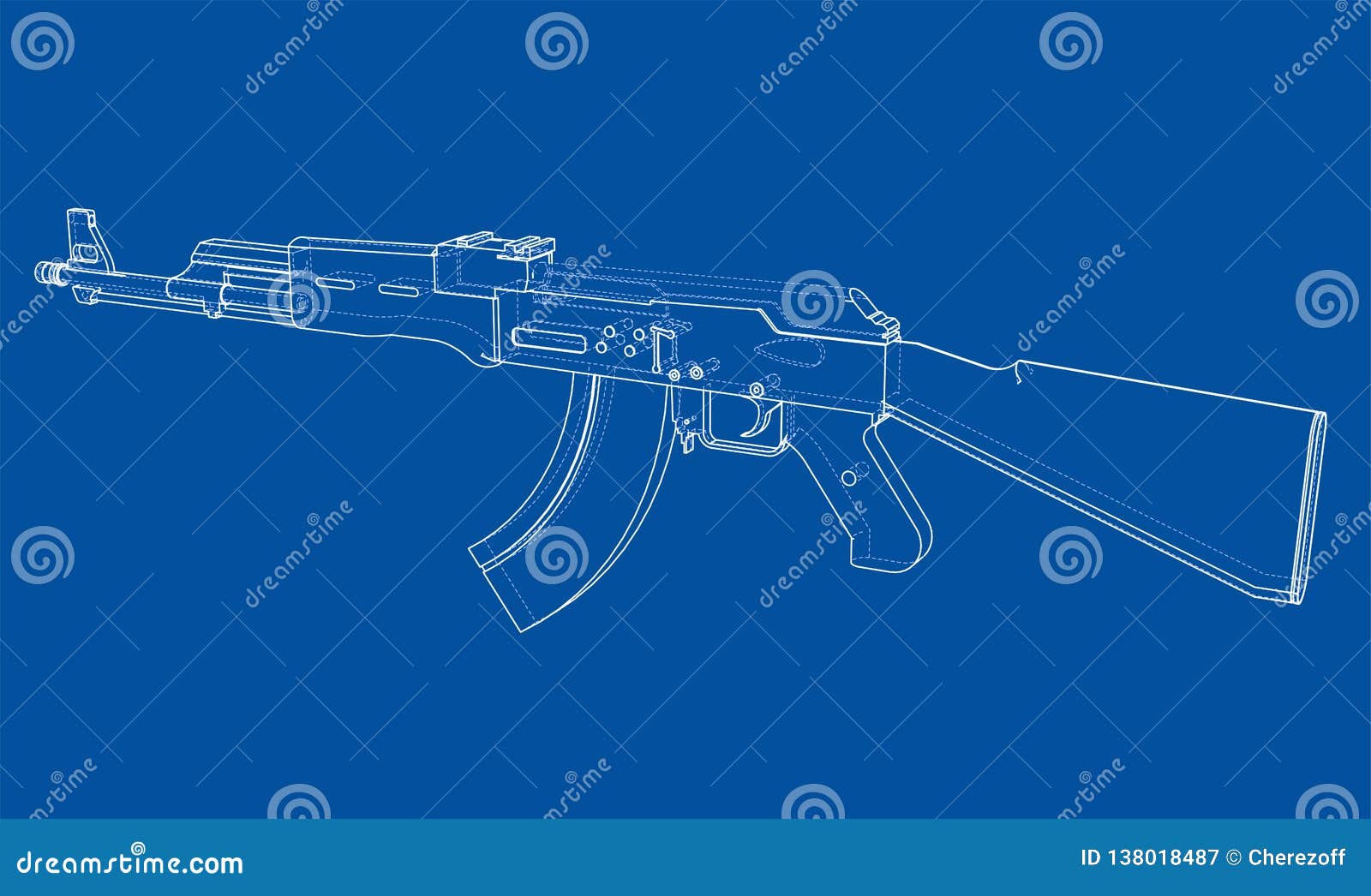 Machine Gun. Vector Rendering of 3d Stock Vector - Illustration of ...
