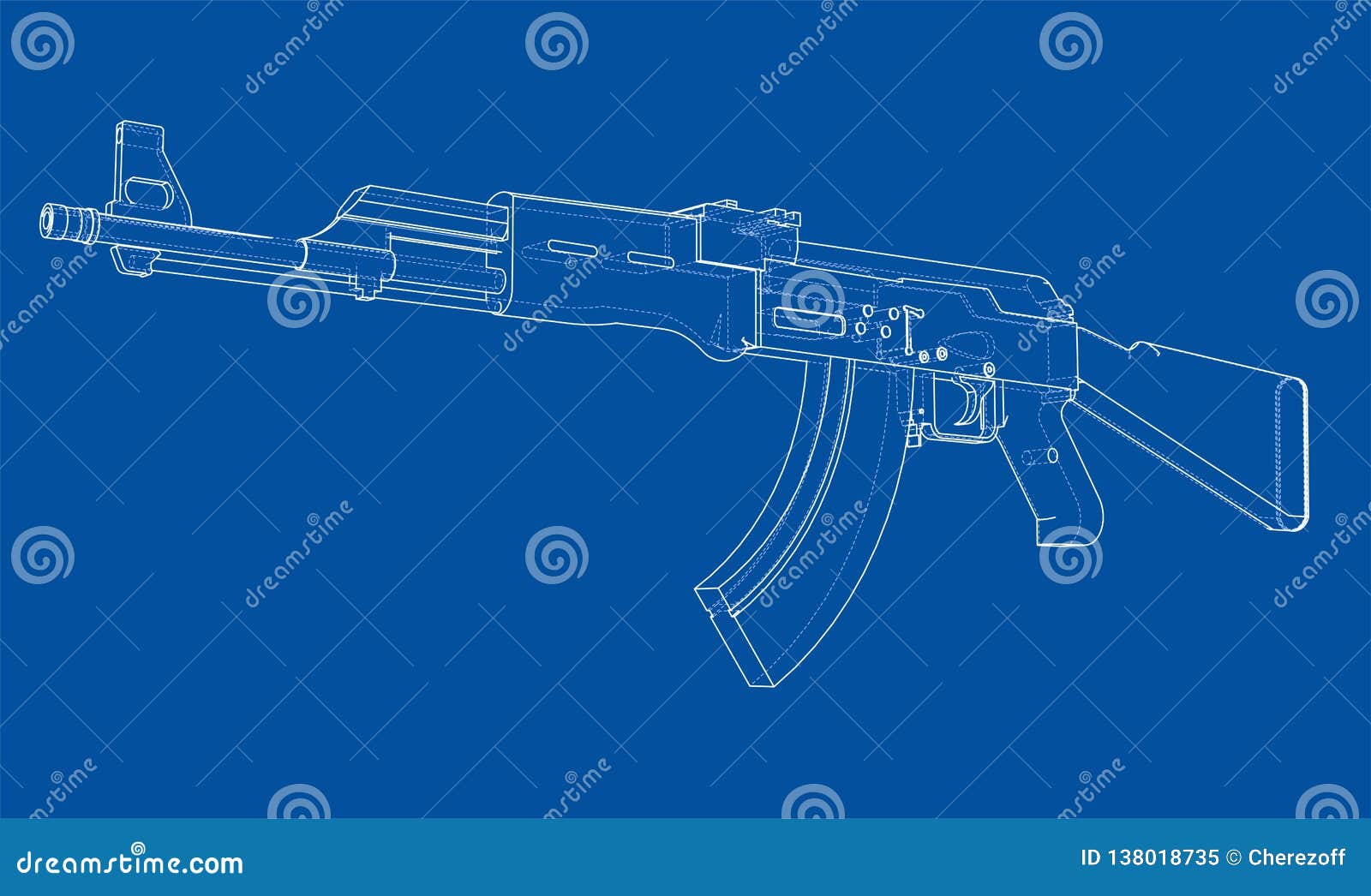Machine Gun. Vector Rendering of 3d Stock Vector - Illustration of ...