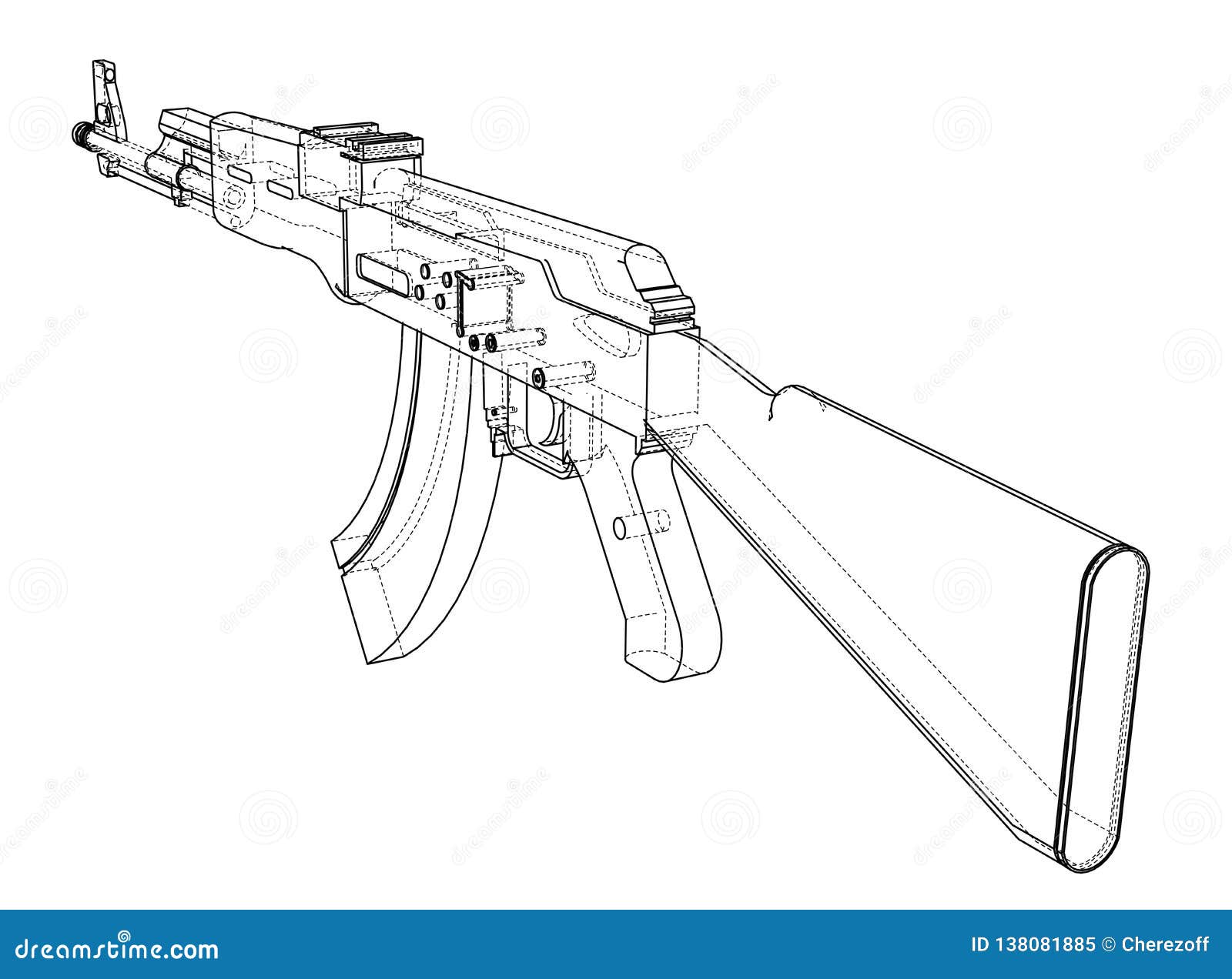 Machine Gun. Vector Rendering of 3d Stock Vector - Illustration of ...