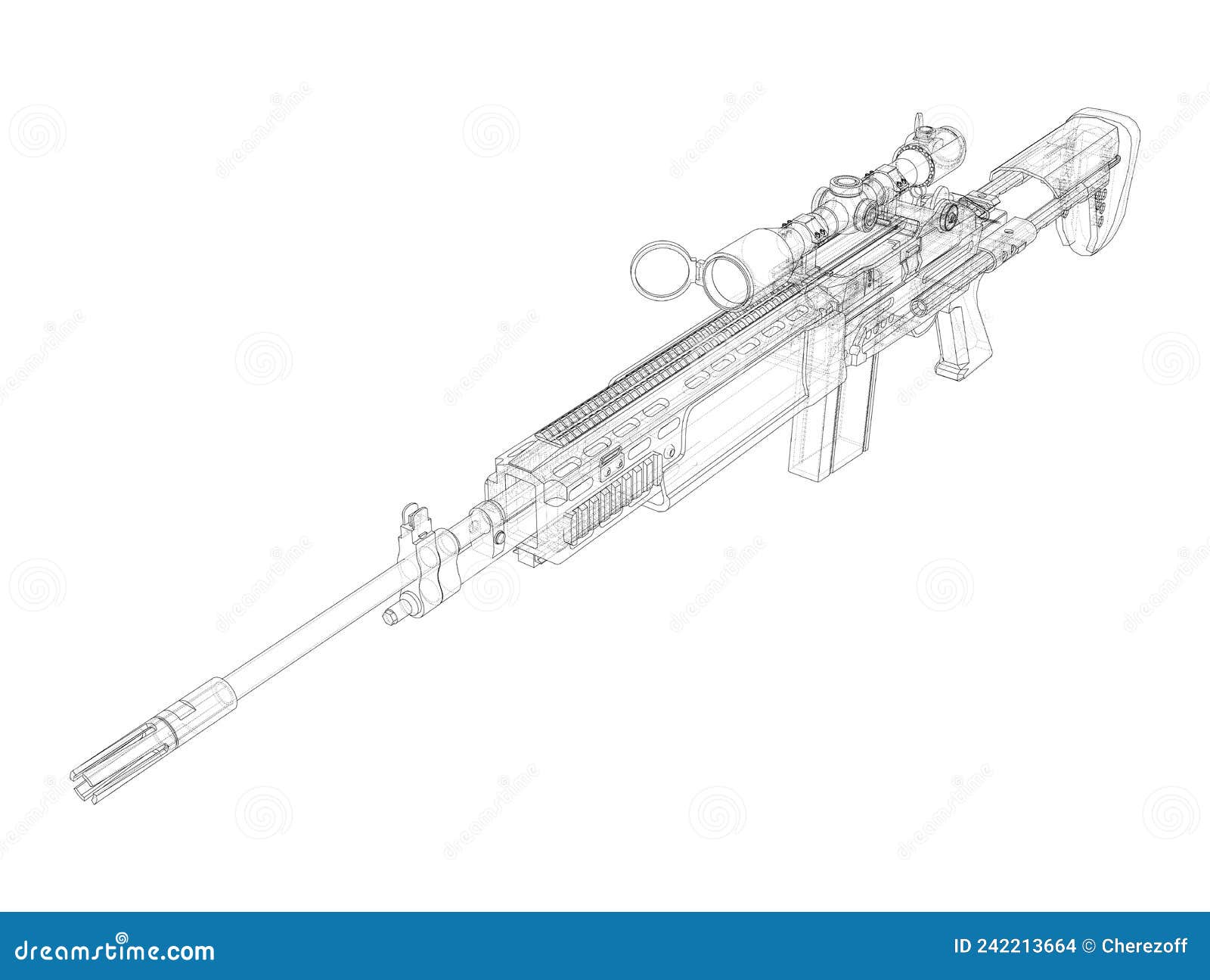Machine Gun. Vector Rendering of 3d Stock Vector - Illustration of ...
