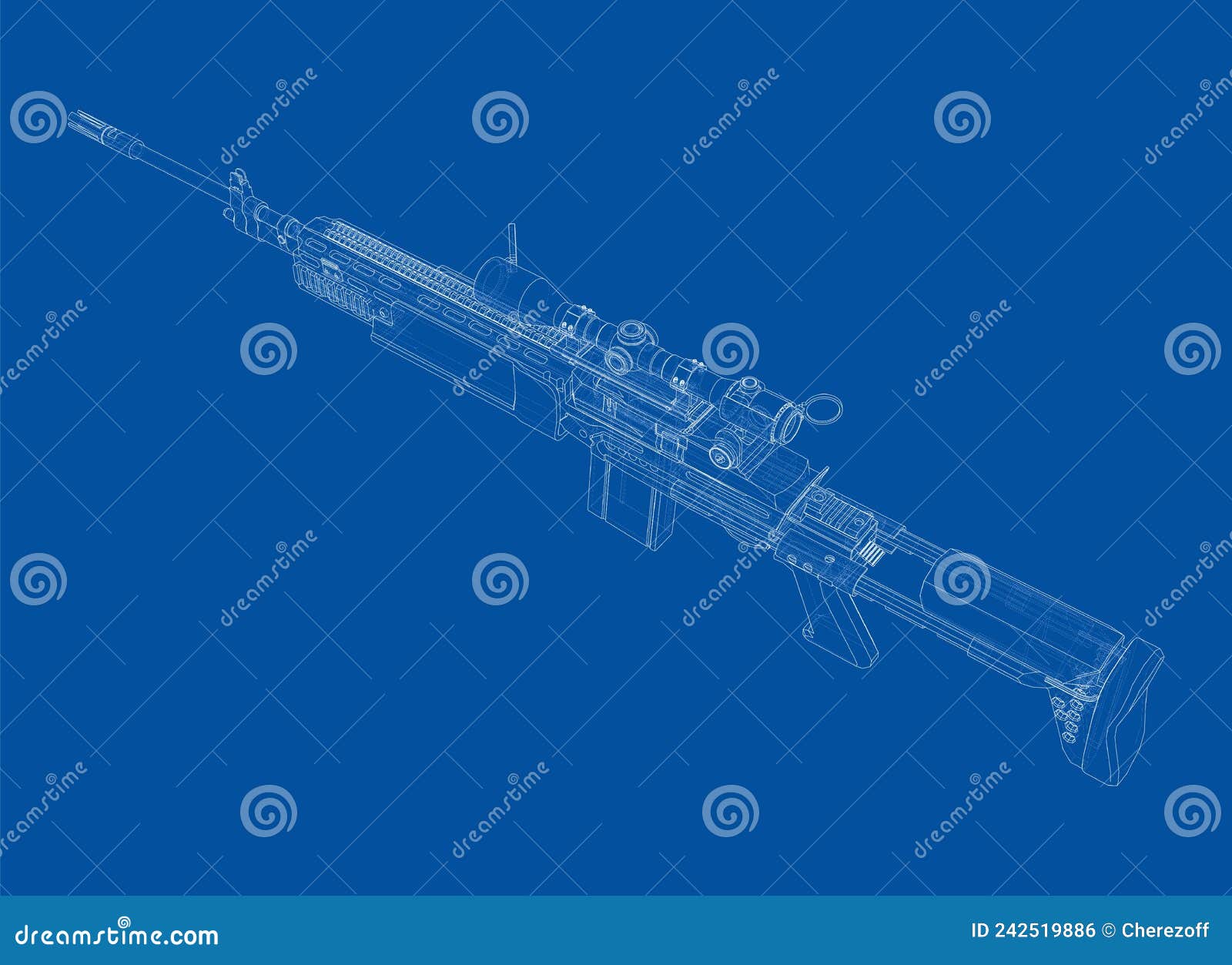 Machine Gun. Vector Rendering of 3d Stock Vector - Illustration of ...